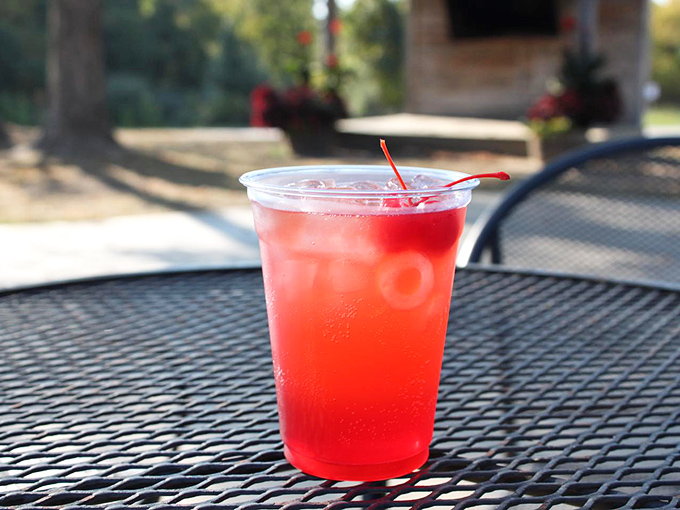 That ruby red beverage sitting pretty on the patio table is making a strong case for extending your lunch hour into the afternoon.
