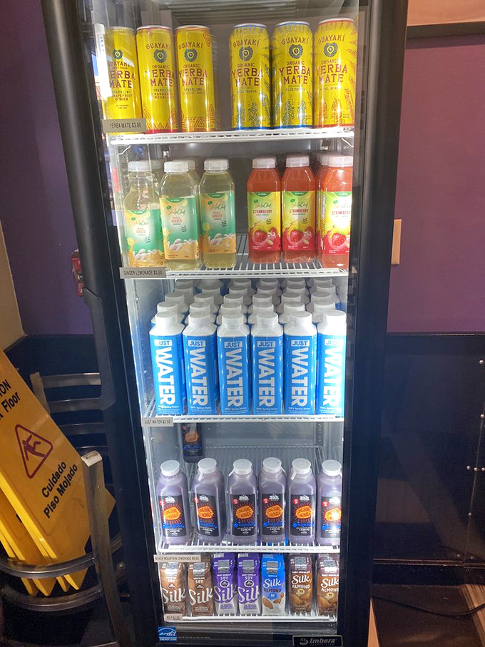 The beverage cooler&mdash;where drinks line up hoping to be worthy companions to your cinnamon masterpiece. Choose wisely, these relationships matter.