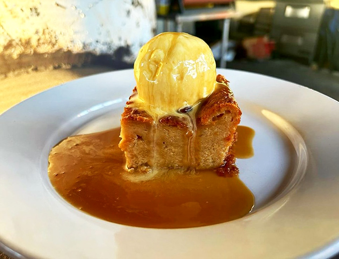 This bread pudding with melting ice cream doesn't care about your diet plans – and for a few blissful moments, neither will you.