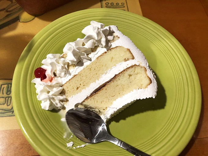 Even the desserts float like buoys after a sea of savory delights. This cake is the sweet harbor at journey's end.