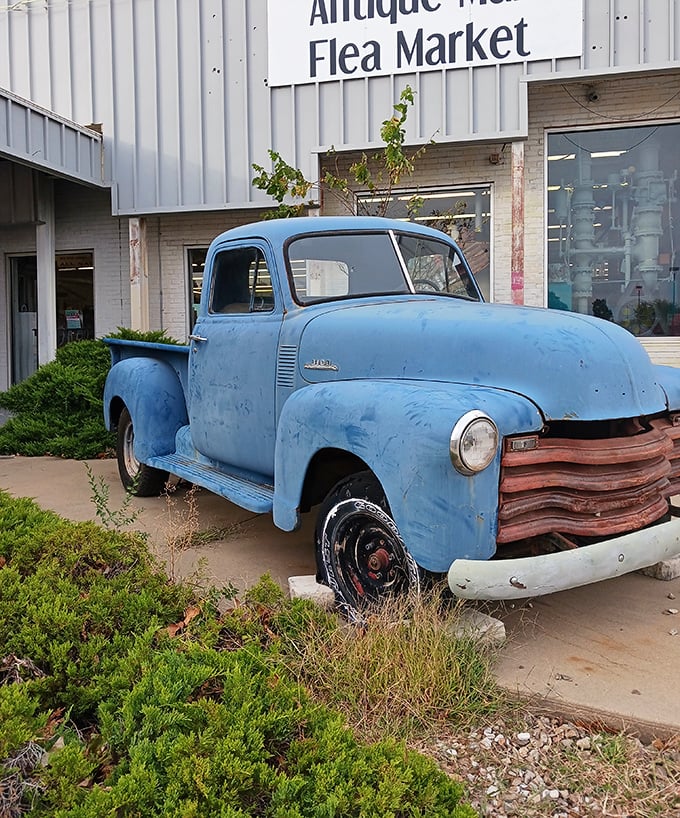 The blue Chevy pickup isn't just decoration&mdash;it's the unofficial greeter, standing guard outside Owls Nest like a faithful old dog waiting for its next adventure.