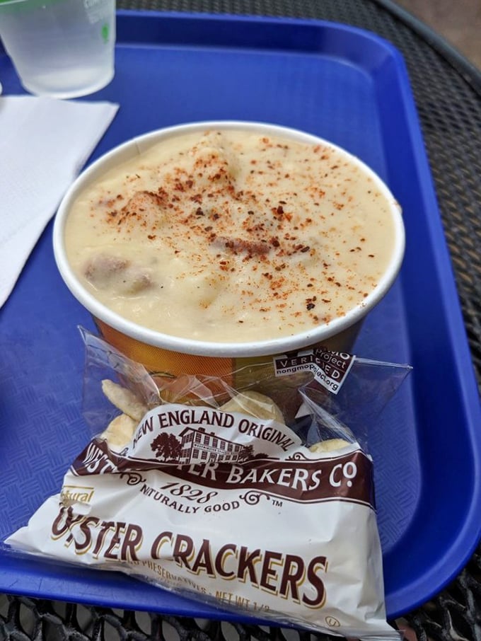 This isn't just chowder; it's a warm hug in a bowl. Creamy, rich, and studded with seafood treasures&mdash;spoon required, bib optional.