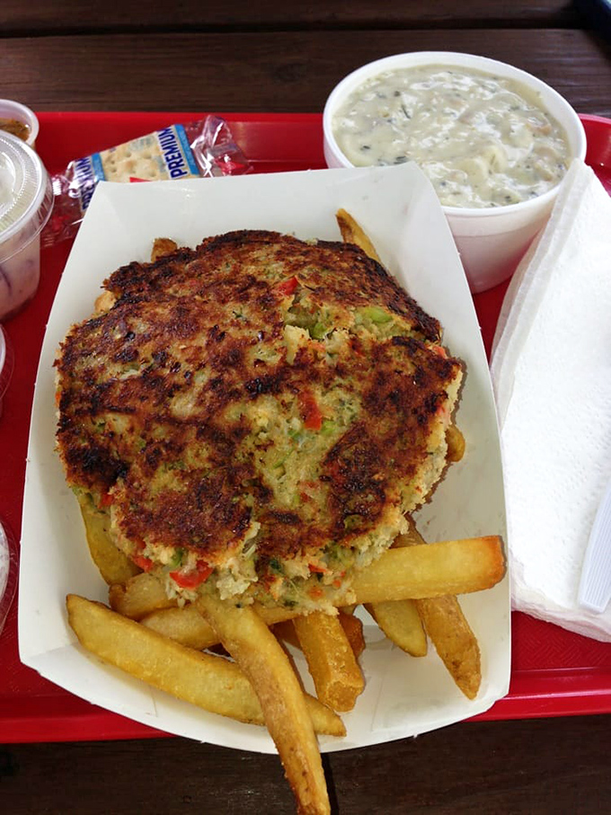 A crab cake that's mostly crab, not cake&mdash;as nature intended. Paired with chowder, it's the coastal equivalent of winning the lottery twice in one day.