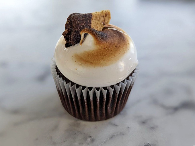 This isn't just a cupcake&mdash;it's a perfectly proportioned dessert with a toasted marshmallow crown that makes you wonder why all cupcakes don't come with their own campfire moment.