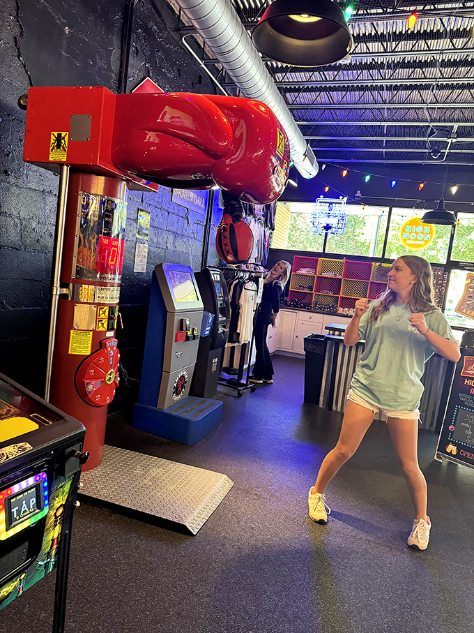 Panoramic perfection &ndash; where neon, nostalgia, and nightlife merge under cheerful string lights to create Hickory's most playful watering hole.