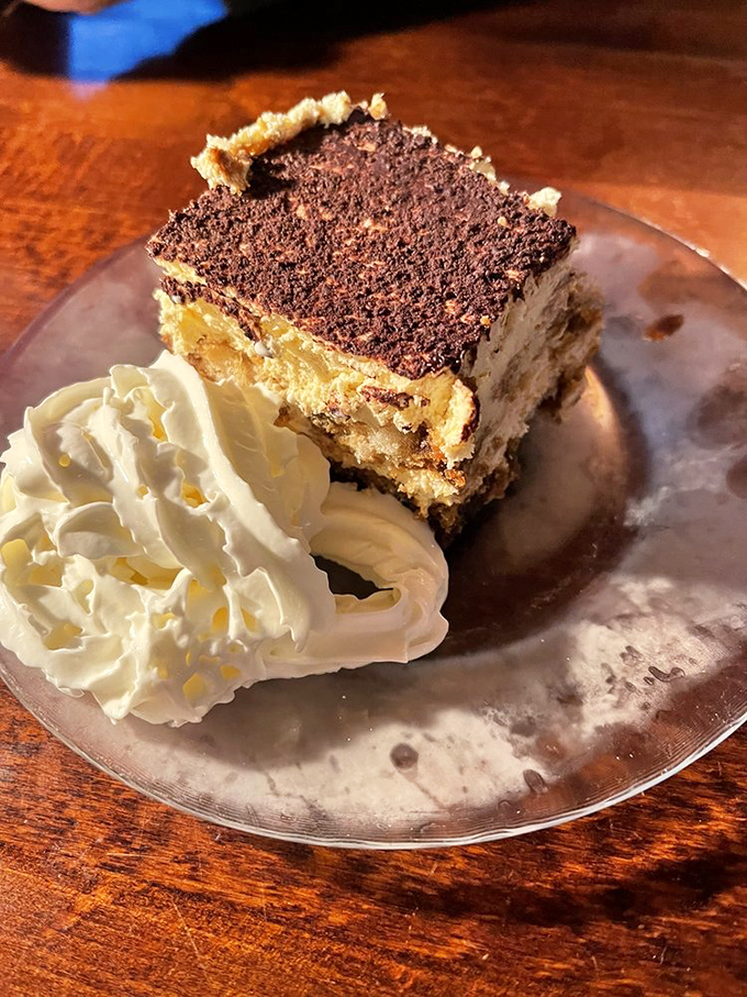 Tiramisu that strikes the perfect balance between coffee, chocolate, and cream &ndash; the sweet finale to a memorable meal.