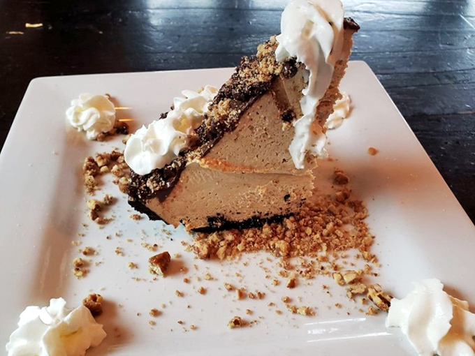 This isn't just dessert; it's the sweet finale to a seafood symphony&mdash;creamy, crunchy, and clearly made by someone who understands the importance of texture.