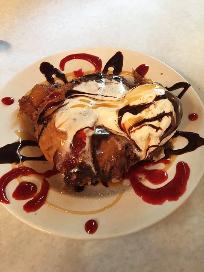 Dessert that doesn't believe in subtlety. This isn't just a sweet ending—it's a caramel and chocolate declaration that moderation is highly overrated.