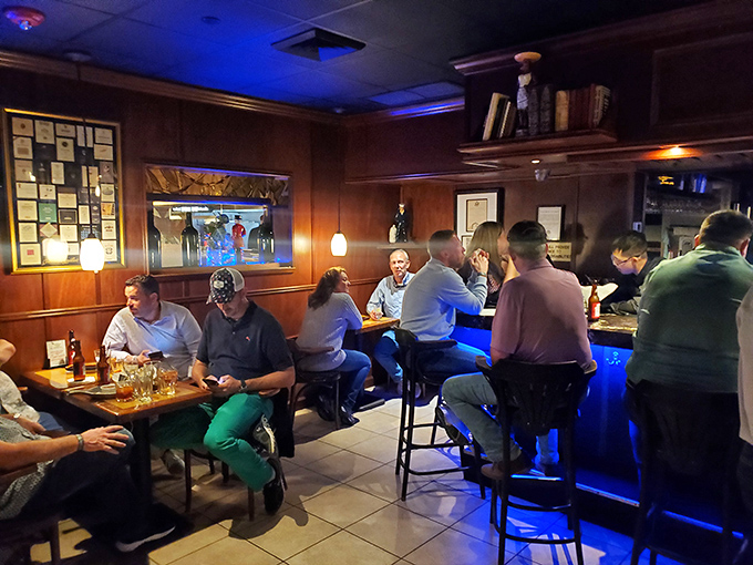 The bar area—where strangers become friends, deals are sealed, and the bartender remembers exactly how you like your Manhattan without asking.