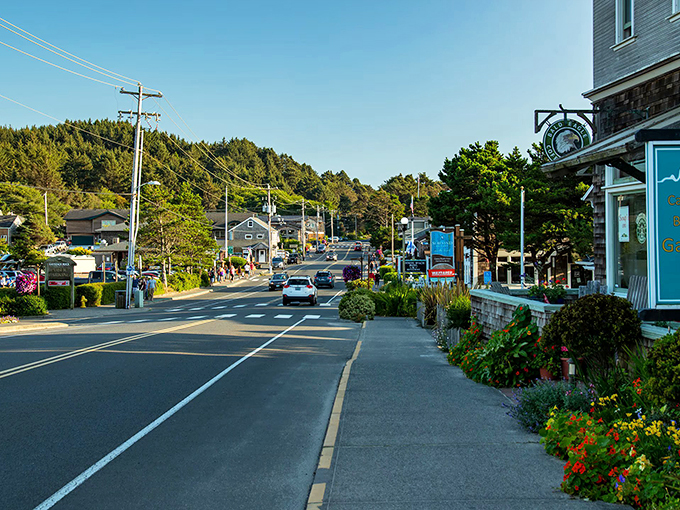 Downtown Cannon Beach offers the perfect small-town stroll, where coastal charm and practical necessities coexist in photogenic harmony.