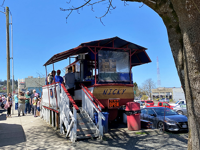 On sunny days, the line stretches even further&mdash;proof that neither rain nor shine will keep Oregonians from their beloved fish and chips.