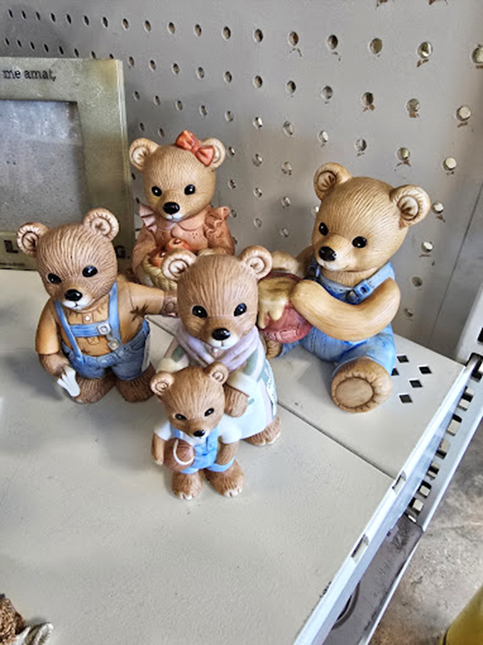 These charming ceramic bear figurines are the kind of quirky find that turns a casual browsing trip into "I came for socks but left with a bear family."