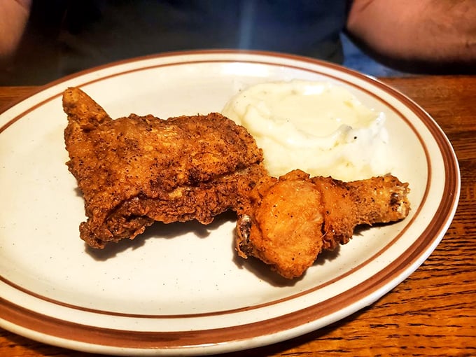 Fried chicken that could make Colonel Sanders question his life choices, paired with cloud-like mashed potatoes. Simple food done extraordinarily well.