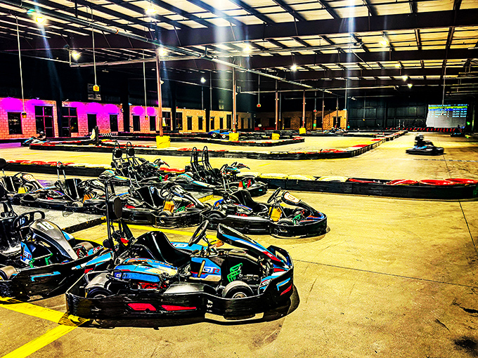 The track's wide curves and strategically placed tire barriers represent both opportunity and humility &ndash; much like attempting skinny jeans after 50.