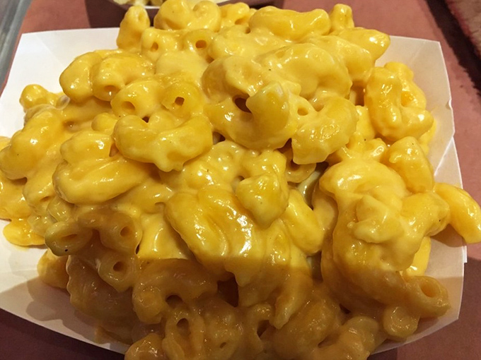 Mac and cheese so gloriously yellow it could guide ships safely to harbor. Comfort food elevated to art form status.