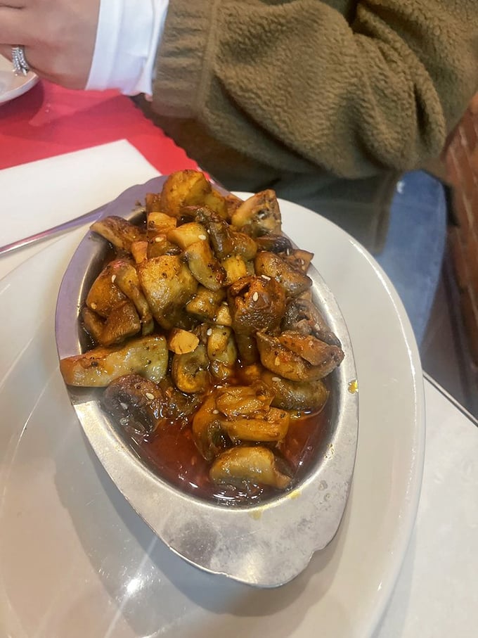 These mushrooms aren't just saut&eacute;ed&mdash;they're transformed. Swimming in their savory bath, they've found their true calling in life. 