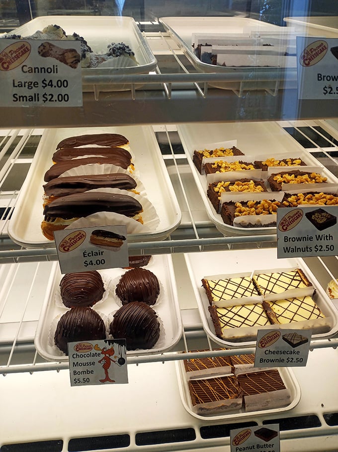 The exterior at dusk, when the Pocono Cheesecake Factory glows like a beacon for dessert pilgrims. Sweet dreams are made of this. 