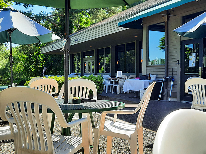 Outdoor seating that invites you to linger just a little longer. Oregon's natural beauty provides the perfect backdrop for culinary excellence.