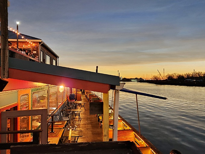 Sunset dining with water views that remind you why seafood tastes better when you can see where it might have lived.