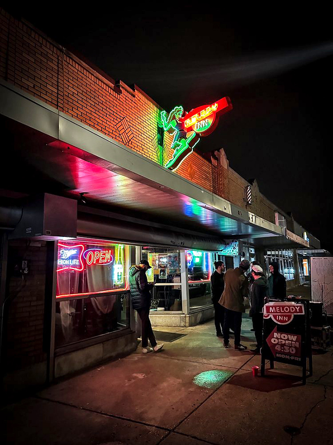 The iconic neon guitar sign has guided music pilgrims to this spot since long before GPS, a beacon of authentic sound in the night.