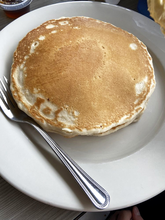 The perfect pancake isn't a myth - it's right here in Tacoma. Golden-brown, perfectly round, and ready for its maple syrup waterfall moment.