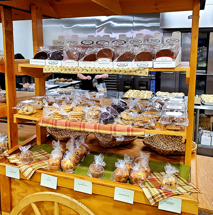 This multi-tiered display of baked goods isn't just a shelf&mdash;it's a monument to the art of turning flour, sugar, and butter into joy.