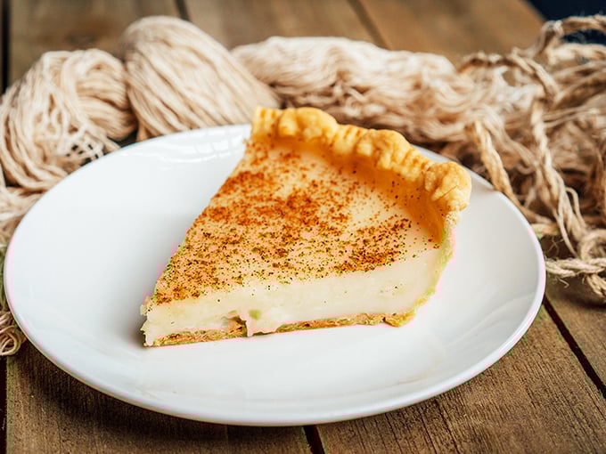 Custard pie with a whisper of nutmeg&mdash;the kind of dessert that makes you close your eyes and forget you're supposed to be saving room.