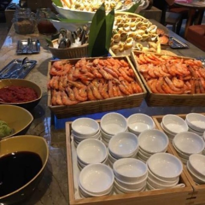 Shrimp as far as the eye can see&mdash;a pink-hued promise that seafood lovers haven't been forgotten in this inland feast.