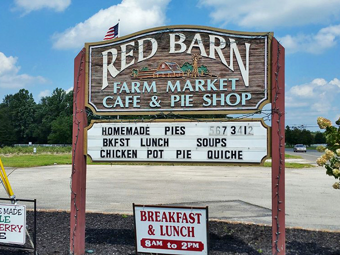 The sign says "Farm Market, Cafe & Pie Shop," but what it really means is "Happiness Headquarters." Those hours (8AM-2PM) are worth setting an alarm for.
