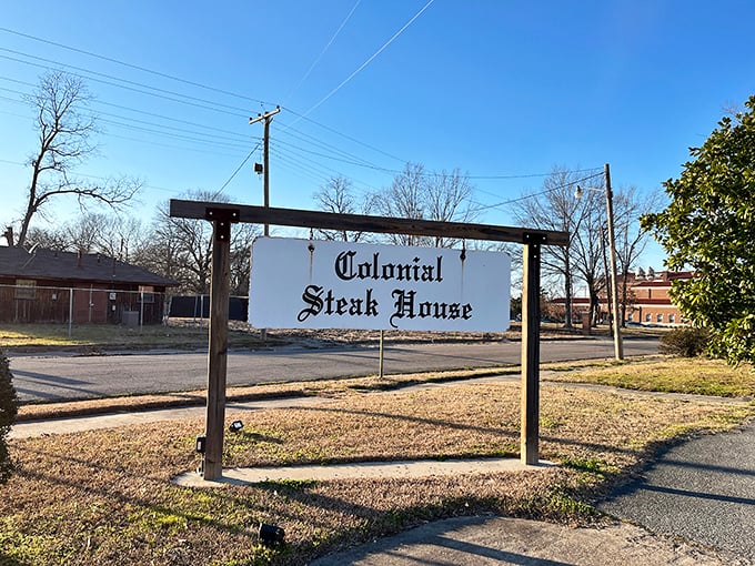 The sign stands as a beacon for the beef-loving pilgrims of Arkansas&mdash;simple, straightforward, and promising satisfaction without unnecessary frills.