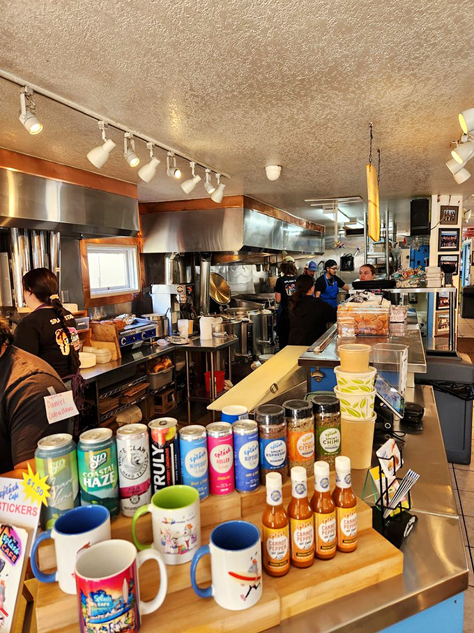 Behind the counter, culinary wizards work their magic. The kitchen ballet that transforms simple ingredients into legendary meals.