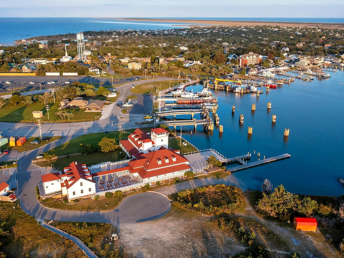 From above, Ocracoke reveals its true nature &ndash; a delicate balance of harbor, village, and wilderness surrounded by the protective embrace of water.