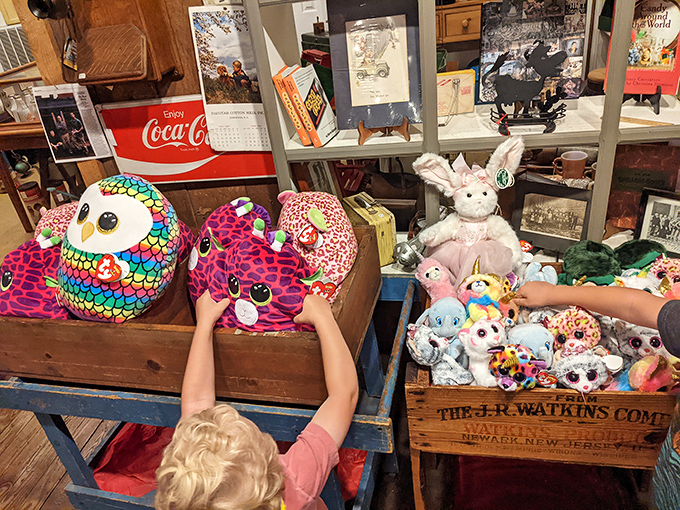 Stuffed animals and toys nestled among the sweets remind us that The Candy Factory isn't just selling candy &ndash; it's selling childhood joy.
