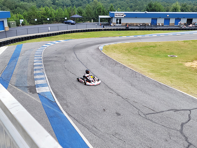 The perfect racing line awaits. This corner has humbled amateurs and thrilled professionals since the track opened in 2012.