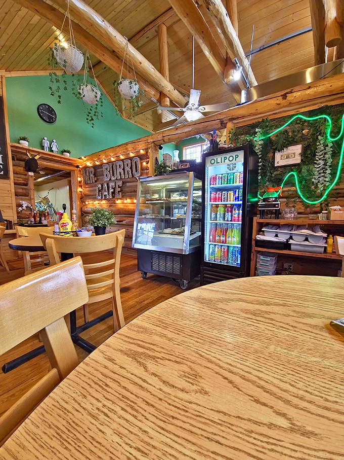 Mr. Burro's exterior stands proudly among aspen trees, with Colorado's brilliant blue sky serving as the perfect backdrop for pre-breakfast selfies.