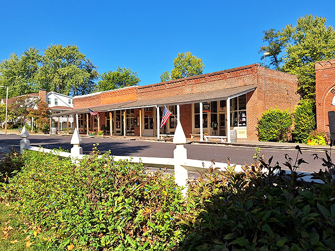 Historic storefronts bask in Midwestern sunshine, their brick fa&ccedil;ades and white trim creating a postcard-perfect scene that Instagram filters can't improve upon.