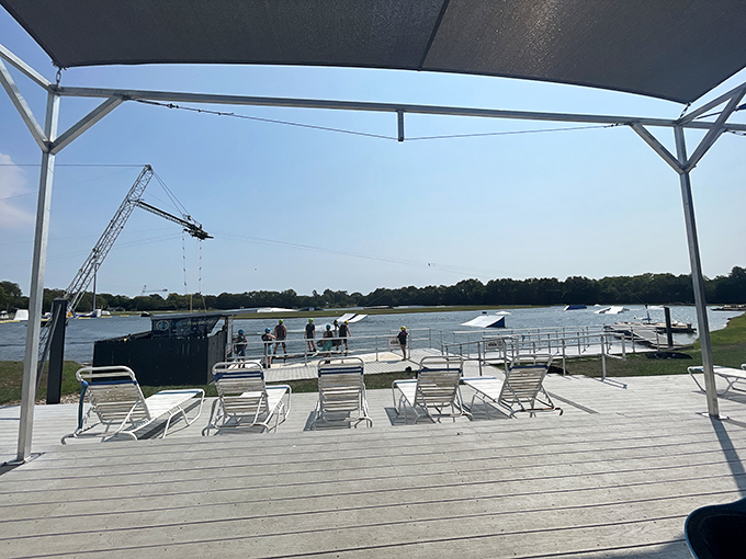 Wake Nation's viewing deck offers front-row seats to the action&mdash;where spectators become participants and participants become entertainers.