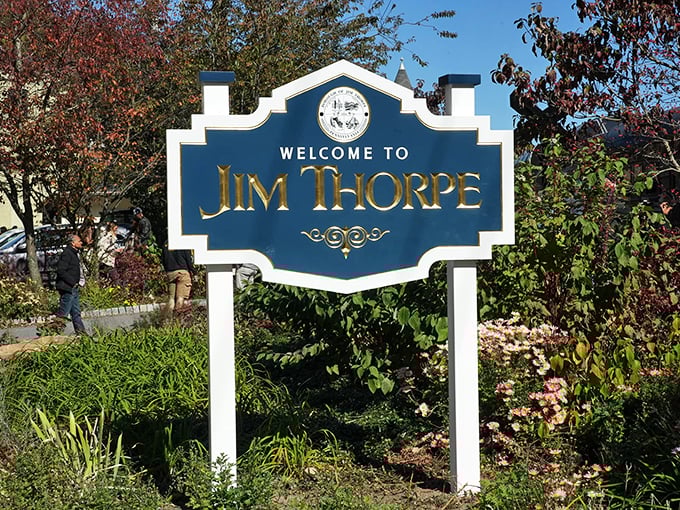 The welcome sign doesn't just mark a town boundary—it's the gateway to an experience that makes you wonder why you haven't been visiting Jim Thorpe all along.