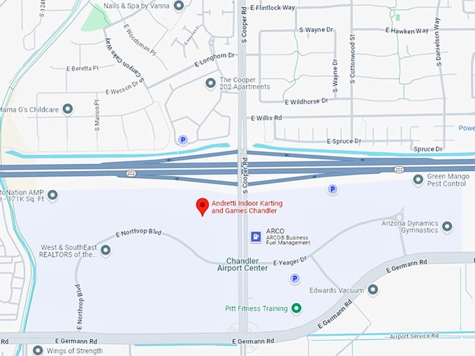 16 andretti indoor karting and games chandler map