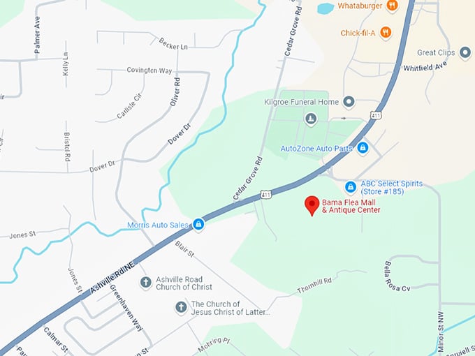 16 bama flea mall & antique center map