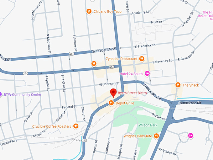16 byers street bistro map