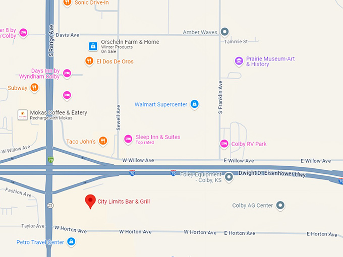 16 city limits bar & grill map