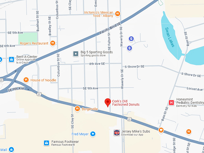 16 cork's old fashioned donuts map