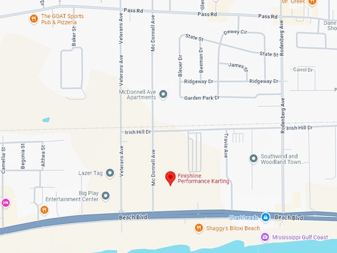 16 finishline performance karting map