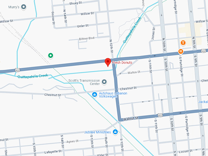 16 fresh donuts map