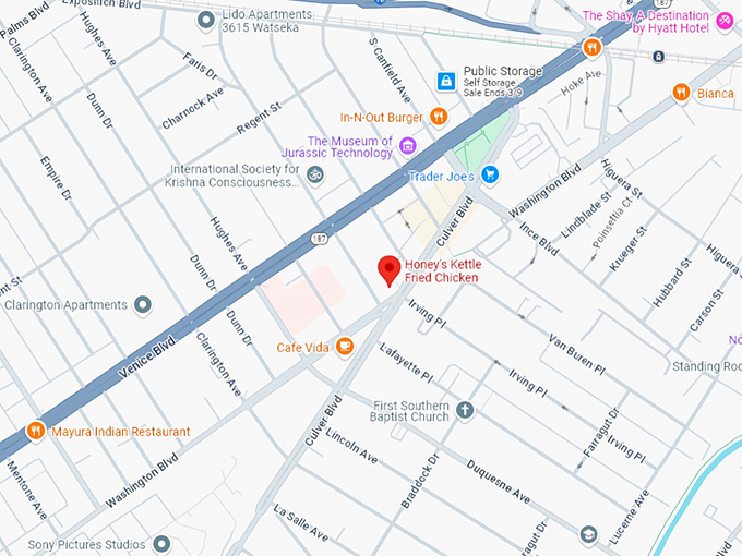 16 honey's kettle fried chicken map