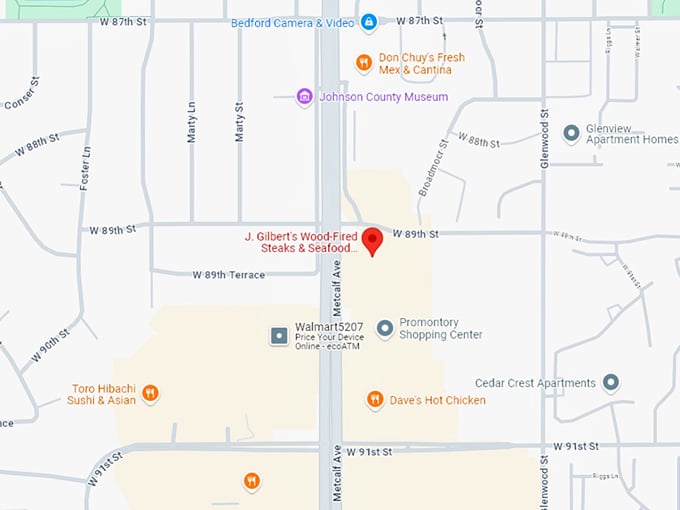 16 j. gilbert's wood fired steaks & seafood kansas city map