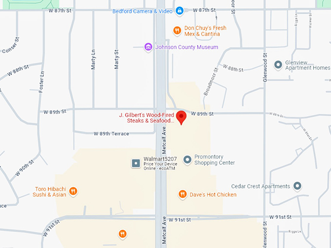 16 j. gilbert's wood fired steaks & seafood kansas city map