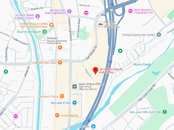 16 jd flannel donuts and coffee map