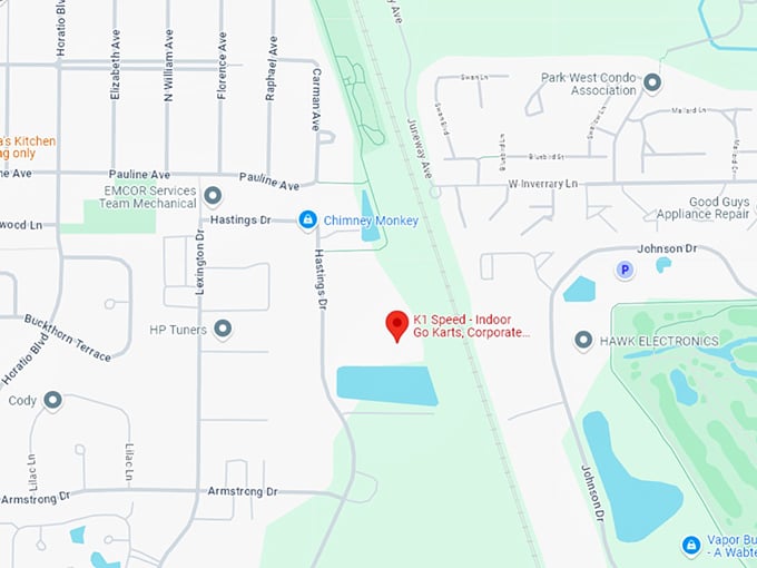 16 k1 speed indoor go karts, corporate event venue, team building activities map